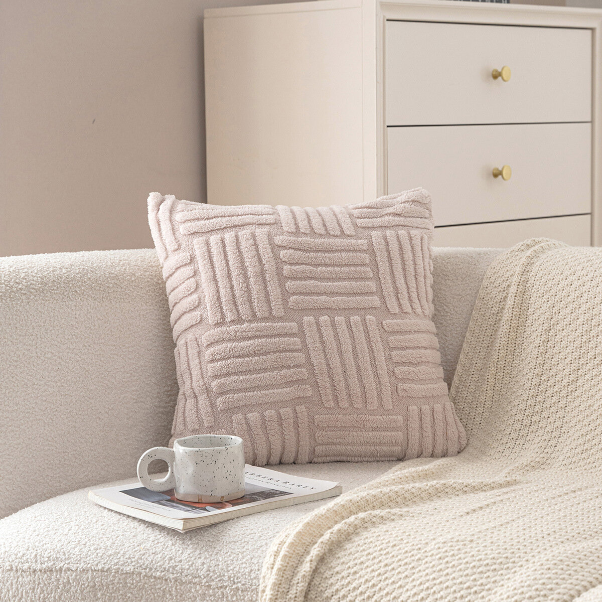 Подушка для дивана из мягкого хлопкового вельвета однотонного цвета для гостиной и спальни, декоративная наволочка для модели дивана