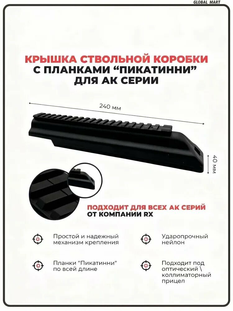 Крышка с планками "Пикатинни" для орбиз автомата АК Нейлоновый материал