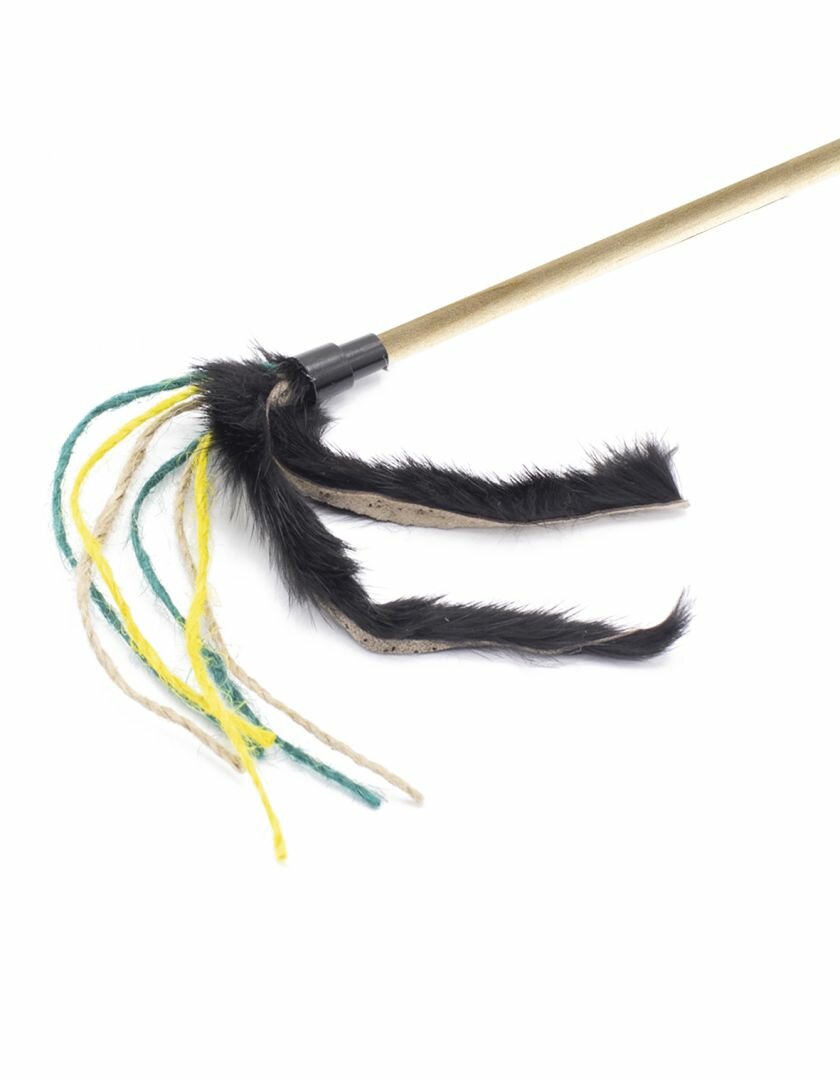 Дразнилка для кошек GoSi Неон Джутовые хвостики с норкой 30 см