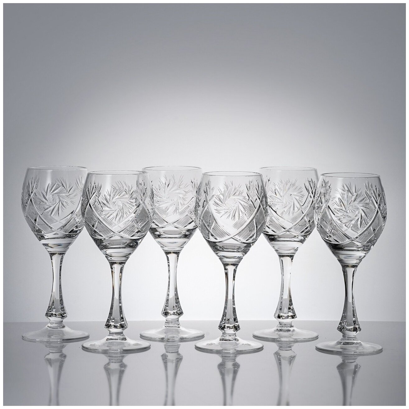 Хрустальные бокалы для вина 250 мл, набор 6 шт. Неман 1000/1, 6874/250гр