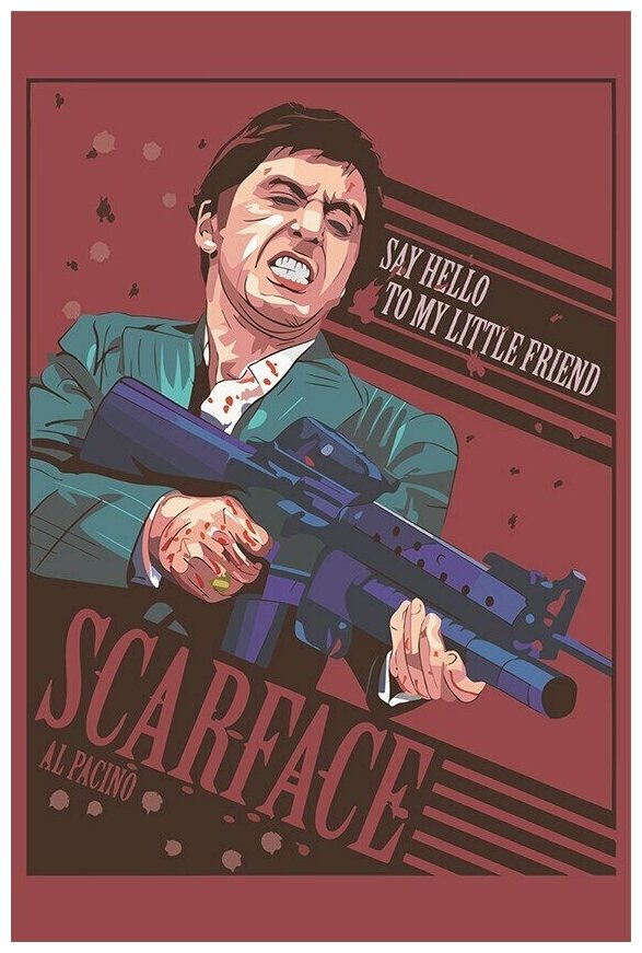 Картина по номерам на холсте Фильм Лицо со шрамом Scarface Тони Монтана - 6654 В 60x40