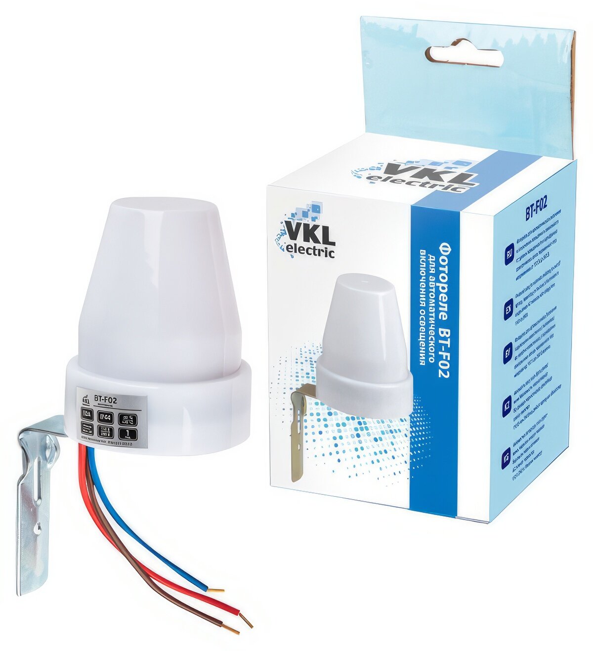 Фотореле VKL electric 10А максимальная нагрузка 2200ВА IP44