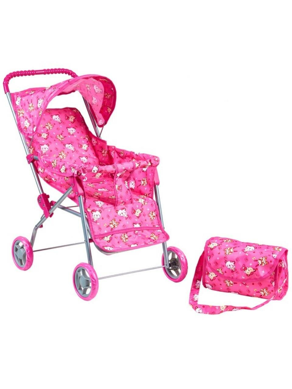 Прогулочная коляска Buggy Boom Микси 8026, для кукол, с капюшоном и сумкой