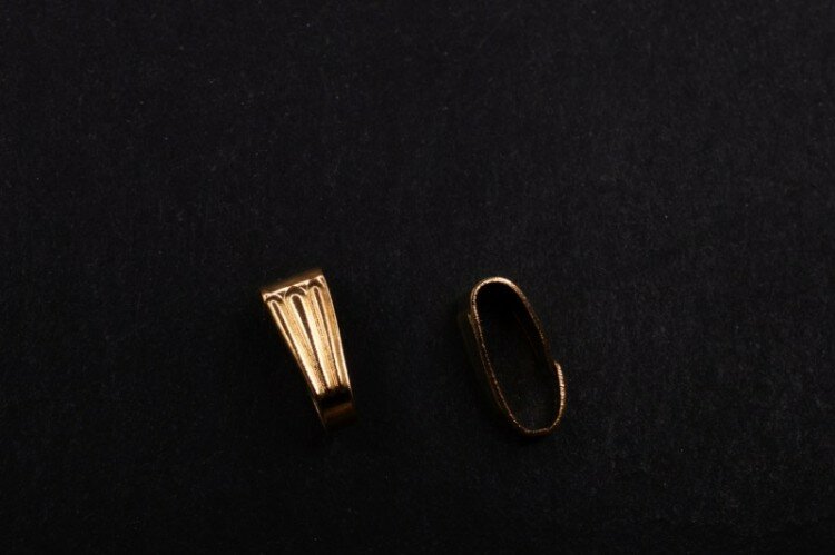 Держатель для кулонов 8х3х4мм, отверстие 2,5х7,5мм, цвет золото, железо, 03-029, 10шт