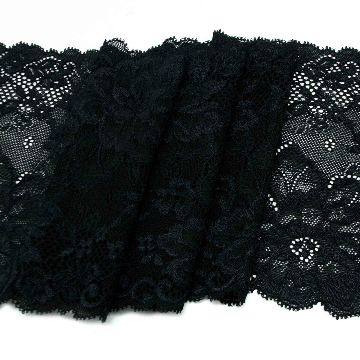 Кружево эластичное для шитья нижнего белья Айрис, 17см*10м (темно-синий)