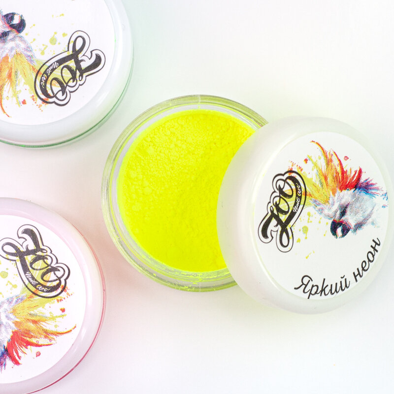 Пигмент для втирки Яркий неон Zoo Nail Art 1613 жёлтый, 1 г