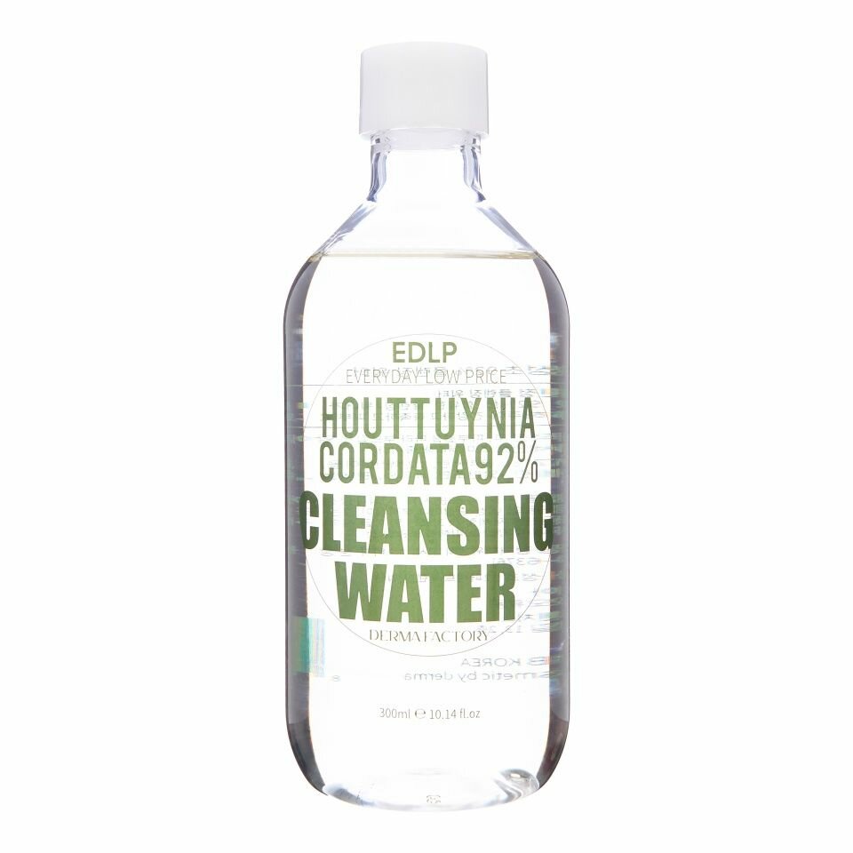 Derma Factory Очищающая вода для лица Houttuynia Cordata 92% Cleansing Water, с экстрактом цветка хауттюйнии, 300 мл