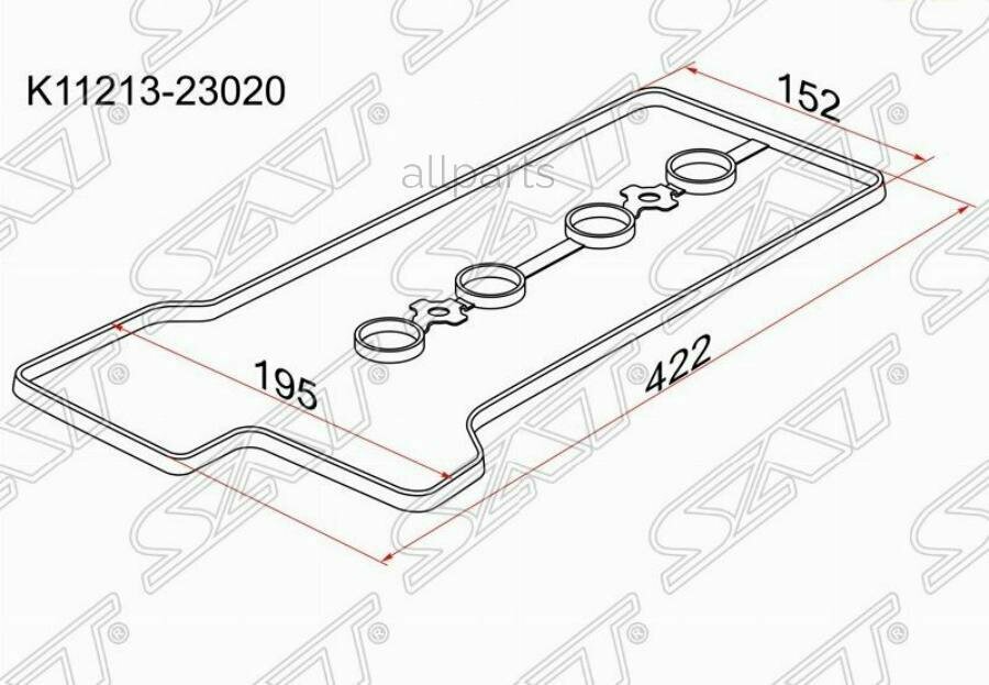 SAT K11213-23020 Прокладка клапанной крышки Toyota Passo 04-14 / Vitz 99-05 1SZFE;2SZFE;3SZVE; K3VE