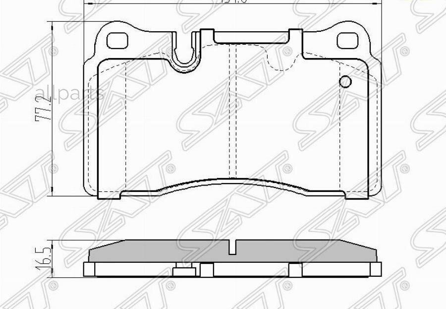 SAT ST-SFP500070 Колодки тормозные (Спереди) Land Rover Range Rover 02-12 / Range Rover Sport 05-13