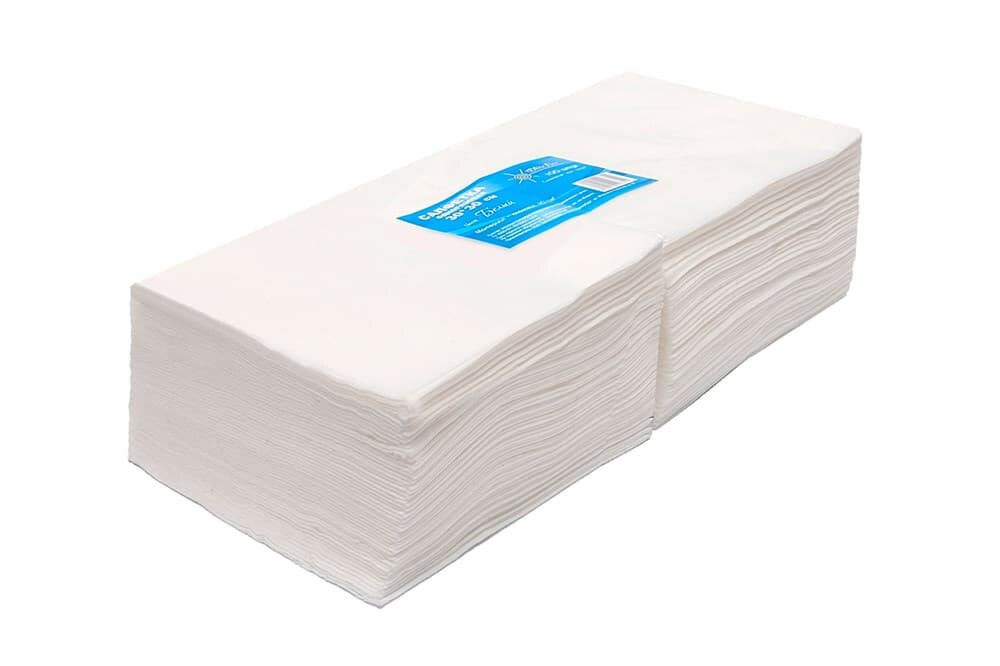 Салфетка 30х30 см белая White Line (спанлейс, 40 г/м), 100 шт/упк