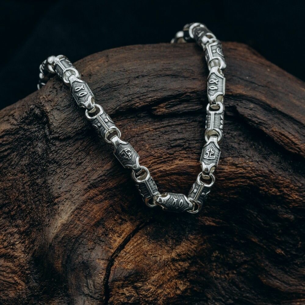 Браслет, серебро, 925 проба, чернение