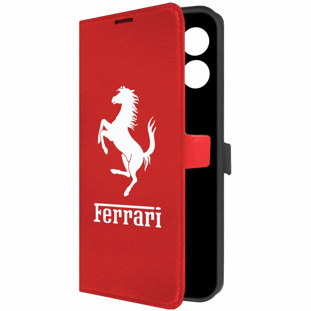 Чехол-книжка Krutoff Eco Book для Oppo A38 4G Ferrari (Феррари) (красный)