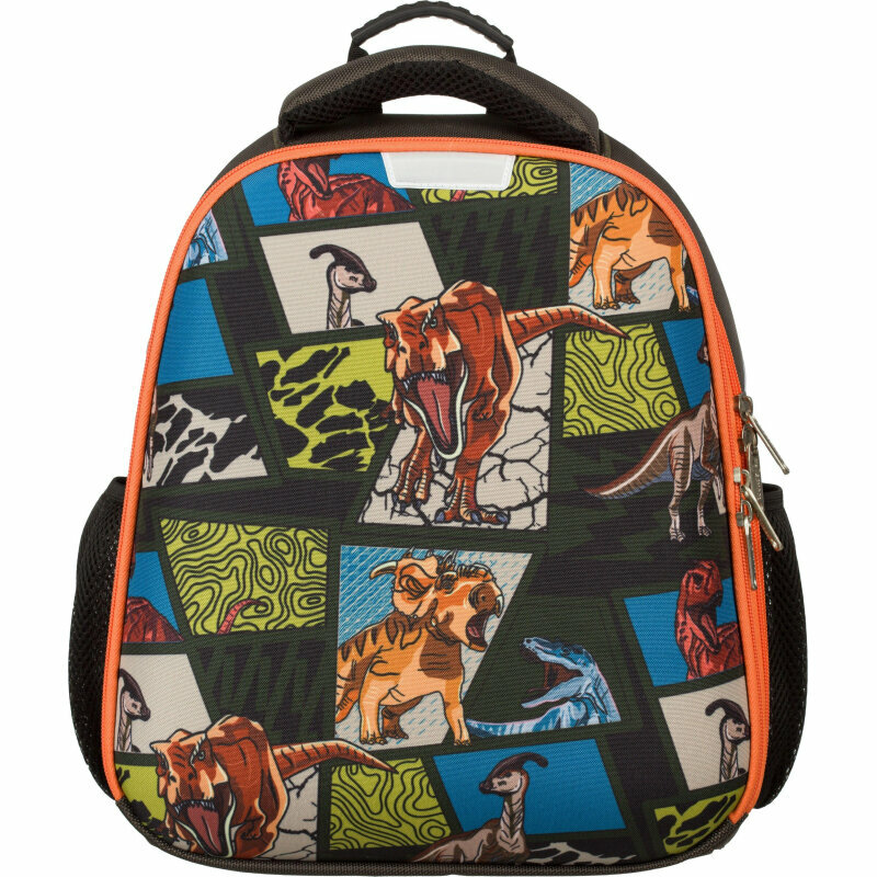 Ранец Комус Класс Basic Дино Комикс зеленый, 2 отд, эргоном спинка, 1881063