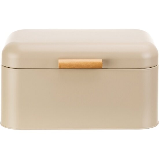 Хлебница Elan Gallery "Бежевая" 30,5*20,7*16,1 см с крышкой с деревянной ручкой