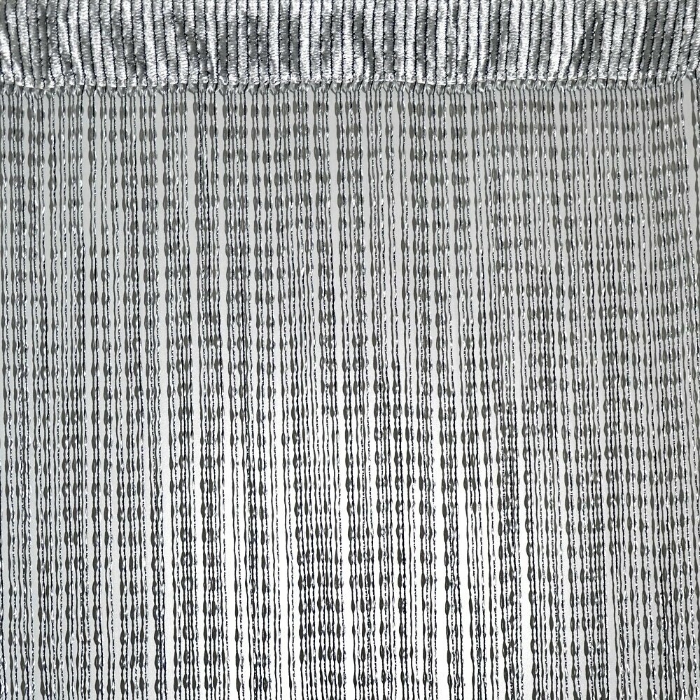 Готовая веревочная штора с фактурной нитью, высота 2,8 м, ширина 3 м, цвет: черный и белый