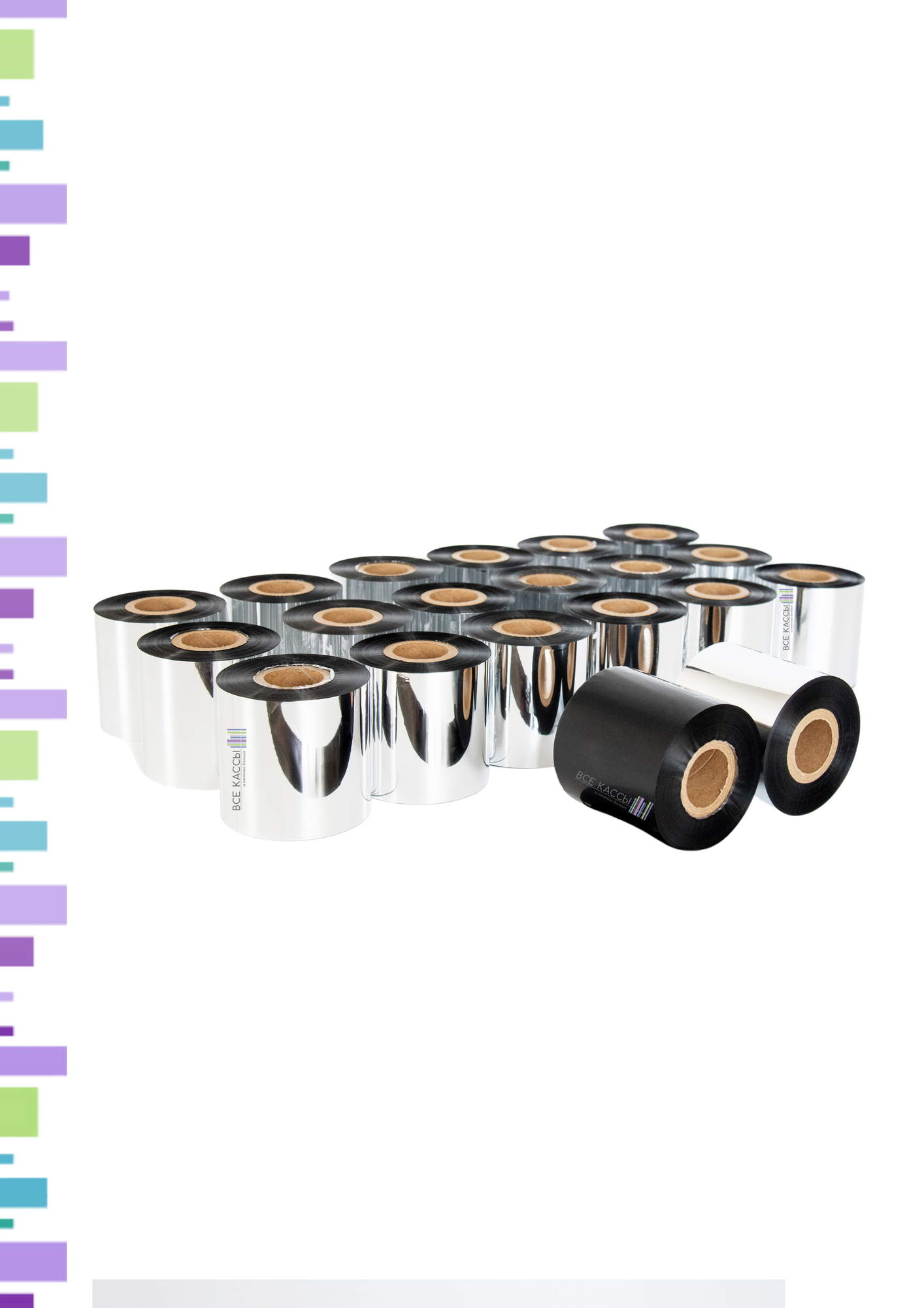 Термотрансферная красящая лента Риббон WAX OUT STANDART (Ролик) 60ммх300м (Втулка 60мм), 20 шт.