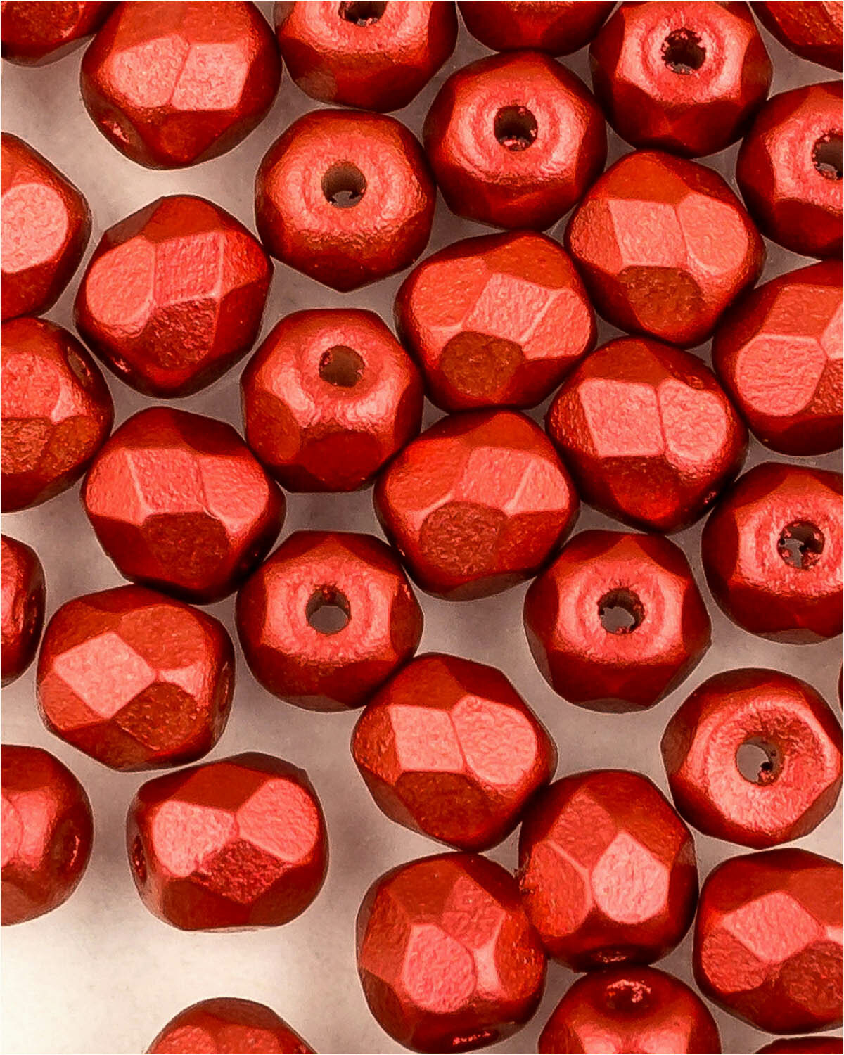 Стеклянные чешские бусины, граненые круглые, Fire polished 4 мм, Lava Red, 50 шт.