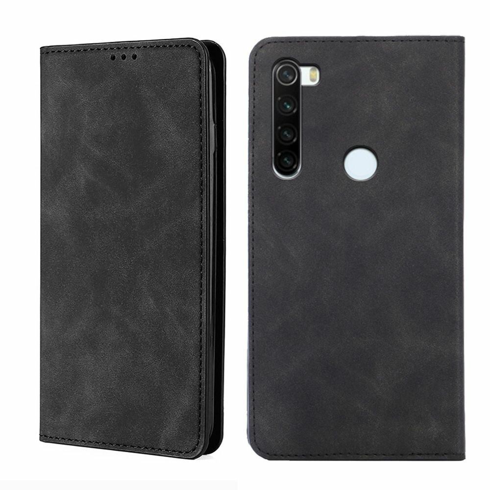 Чехол-книжка MyPads для Xiaomi Redmi Note 8T / Сяоми Редми Ноте 8T мягкое прикосновение (черный)