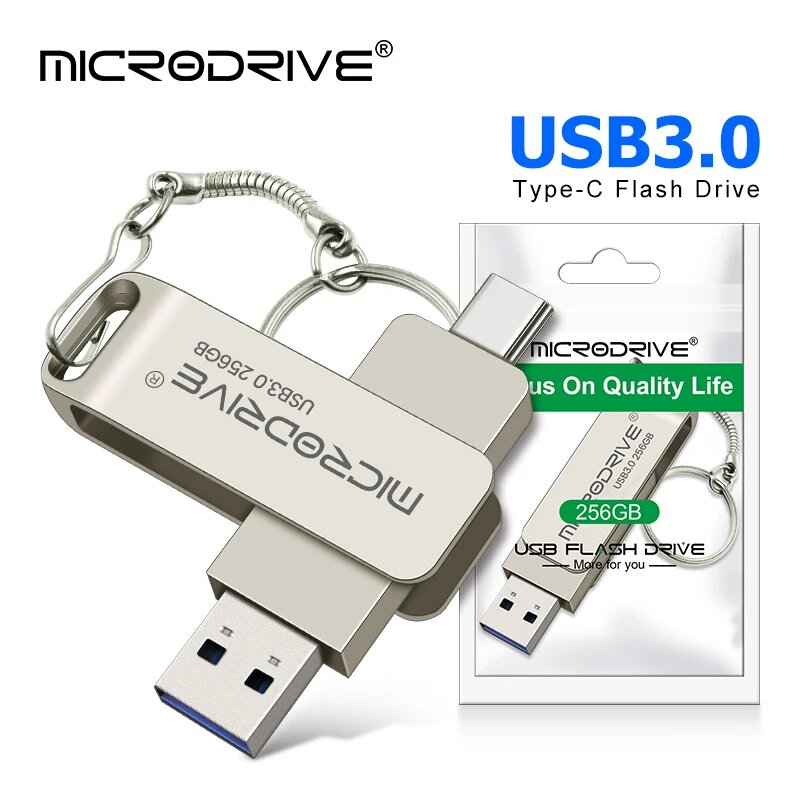 MicroDrive TUSB016G308 флешка USB 3.0 тип C 64/128/256 ГБ 256 ГБ