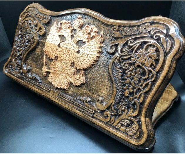 Нарды Резные "Герб России", большие 60см