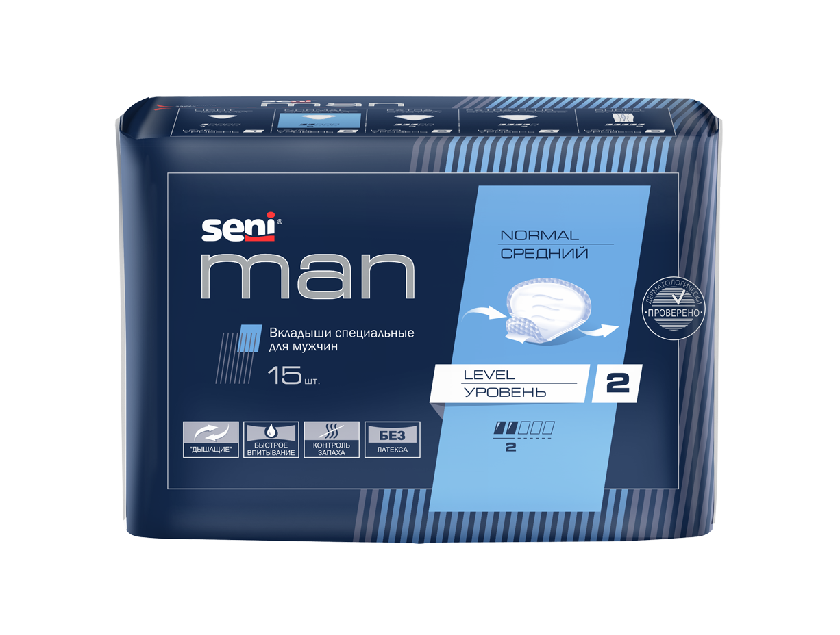 Прокладки для мужчин Seni Man Normal Level 2, 15 шт.