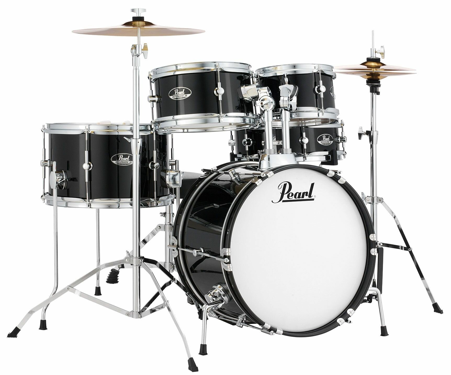 Pearl RSJ465C/ C31 ударная установка из 5-ти барабанов, цвет Jet Black, стойки и тарелки в комплекте