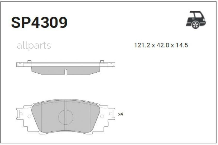 SANGSIN BRAKE SP4309 колодки тормозные