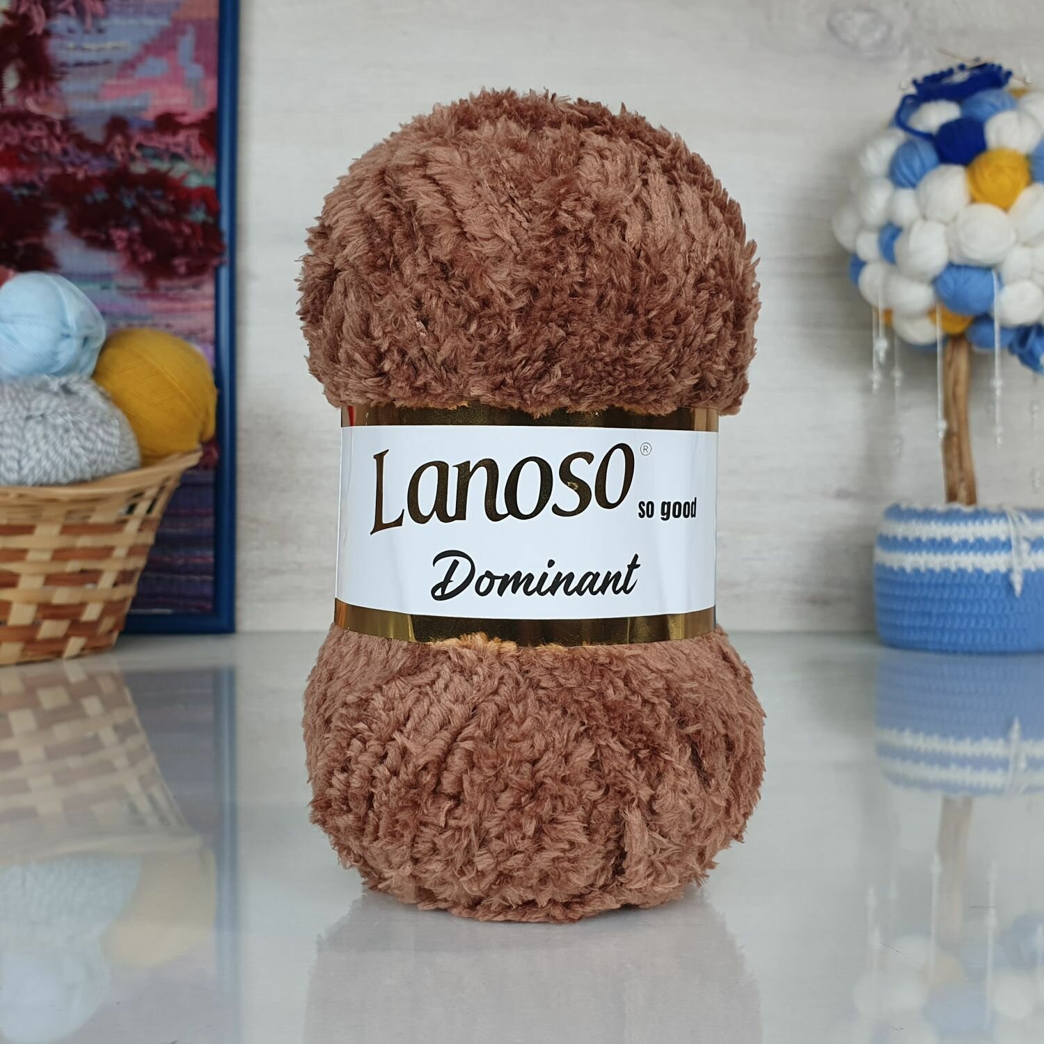 Пряжа Dominant Lanoso, бежевый - 1907, 100% микрофибра, 5 мотков, 100 г, 75 м.