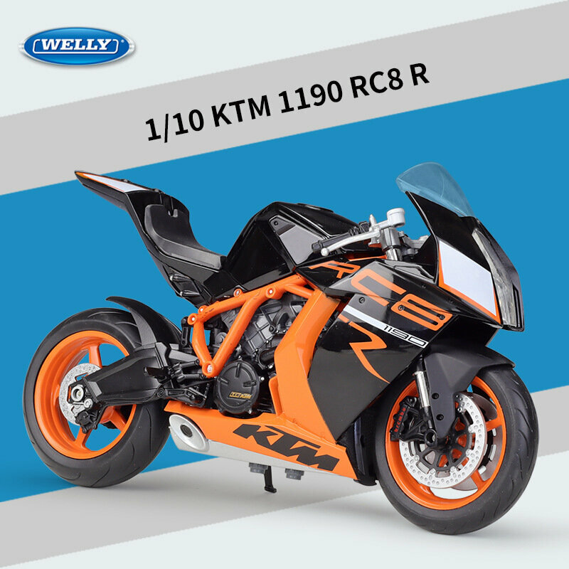 Модель мотоцикла WELLY WILLY Yamaha YZF-R1, имитационная, готовый продукт, черно-оранжевая