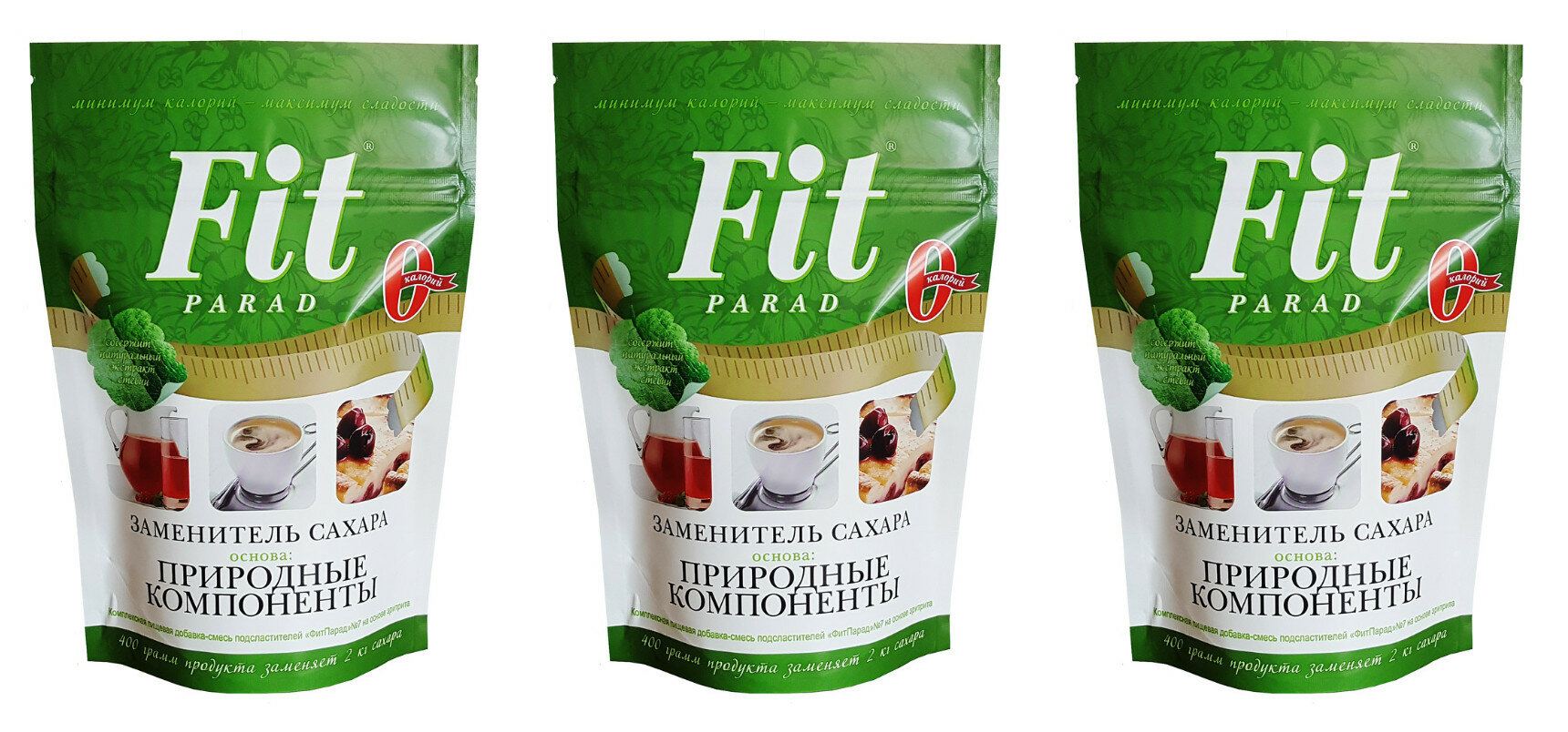 Заменитель сахара Фит Парад № 7 Смесь на основе эритрита и стевии, 500 гр, 3 уп.