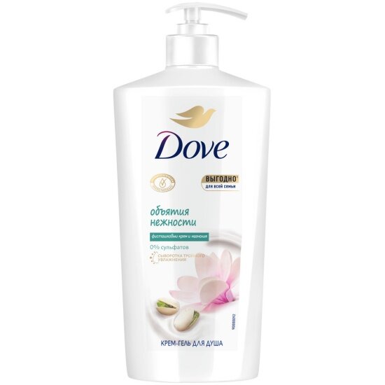 Крем-гель для душа DOVE Объятия нежности, Фисташковый крем и магнолия, 610 мл