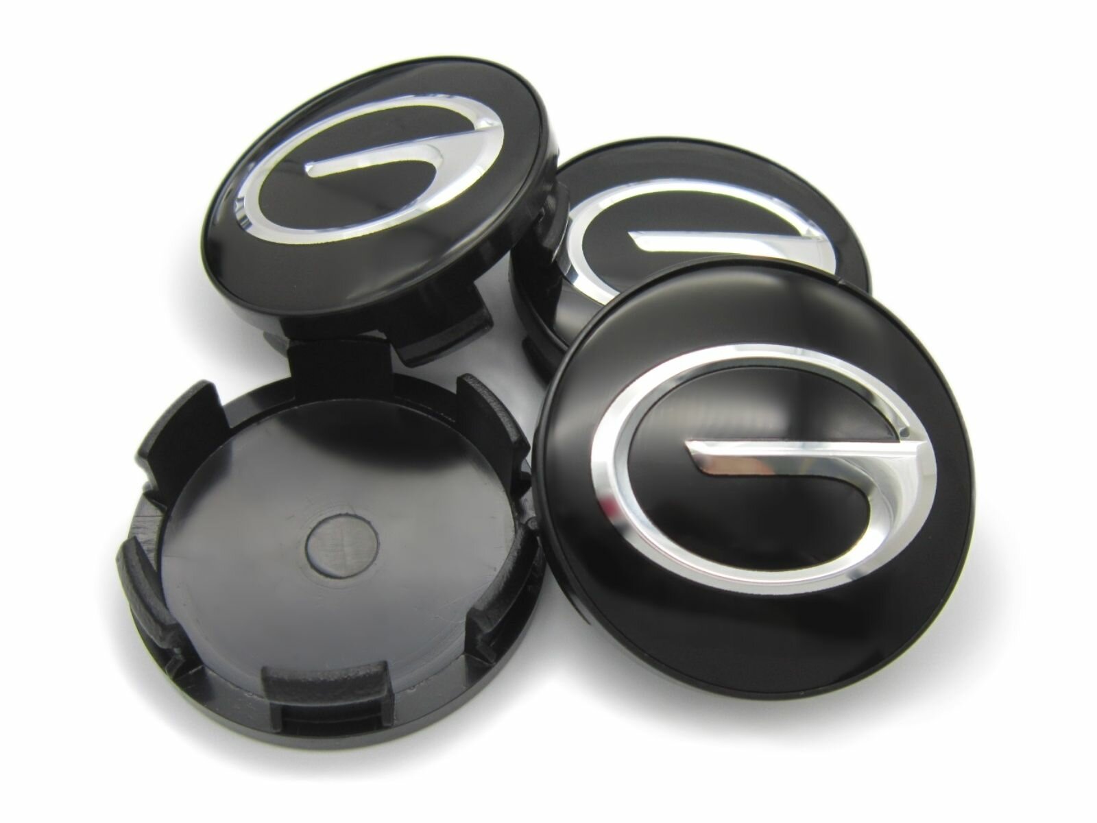 Колпачки, заглушки на литые диски СКАД GAC black 56/51/12 мм, комплект 4 шт.