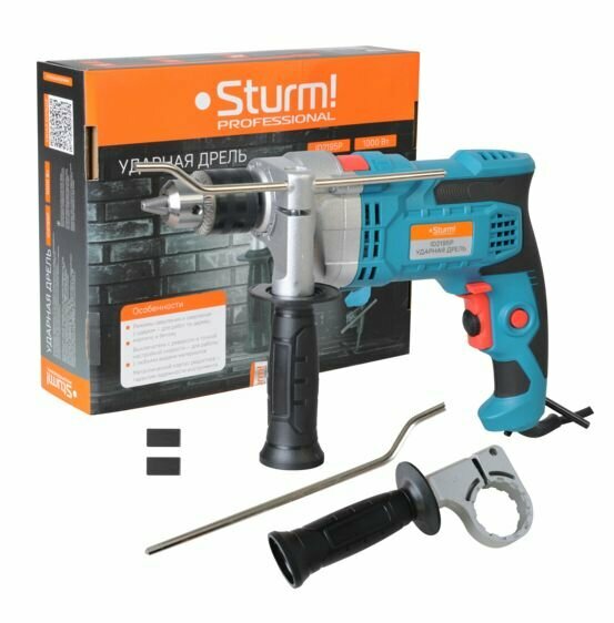 ID2195P Дрель ударная "профи", Sturm, 1000Вт, 2800об/мин, 47600уд/мин, 13мм, метал редукт