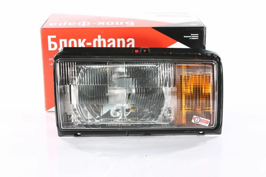 Фара ВАЗ-2105,07 левая с желтым указателем поворота без ламп, 2105-0-3711011-90