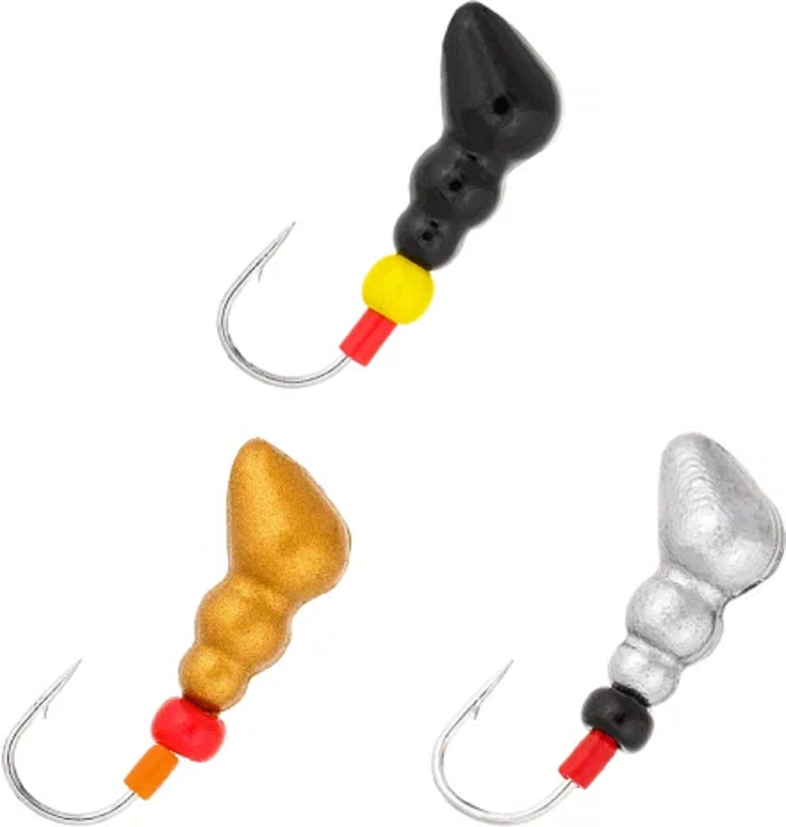 Мормышки свинцовые Lucky John MIX3 Муравей d 3,5 мм 3 шт 0,7 г цвета: черный, серебро, золото