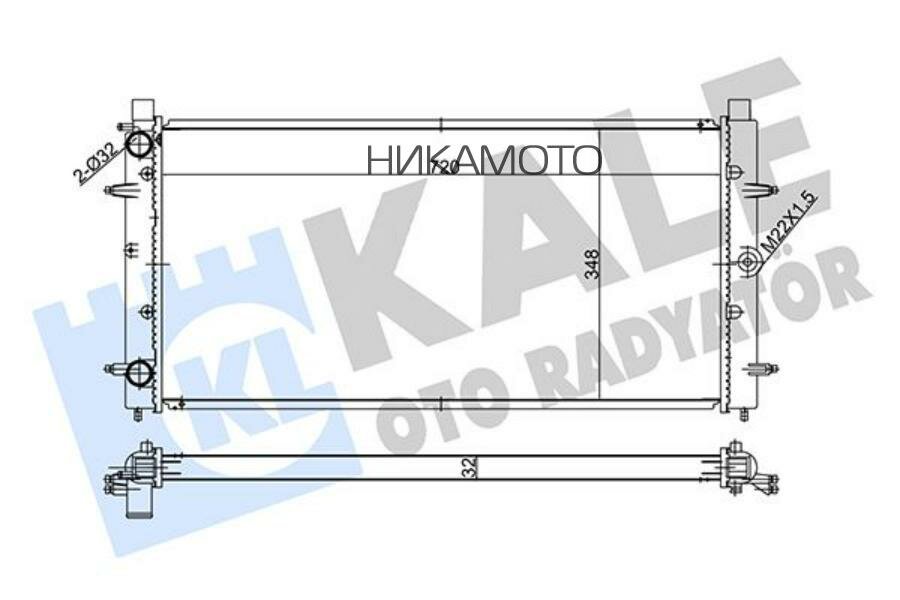 KALE 347535 Радиатор охлаждения двигателя VW TRANSPORTER IV 1.8-2.5TDI 91- паяный