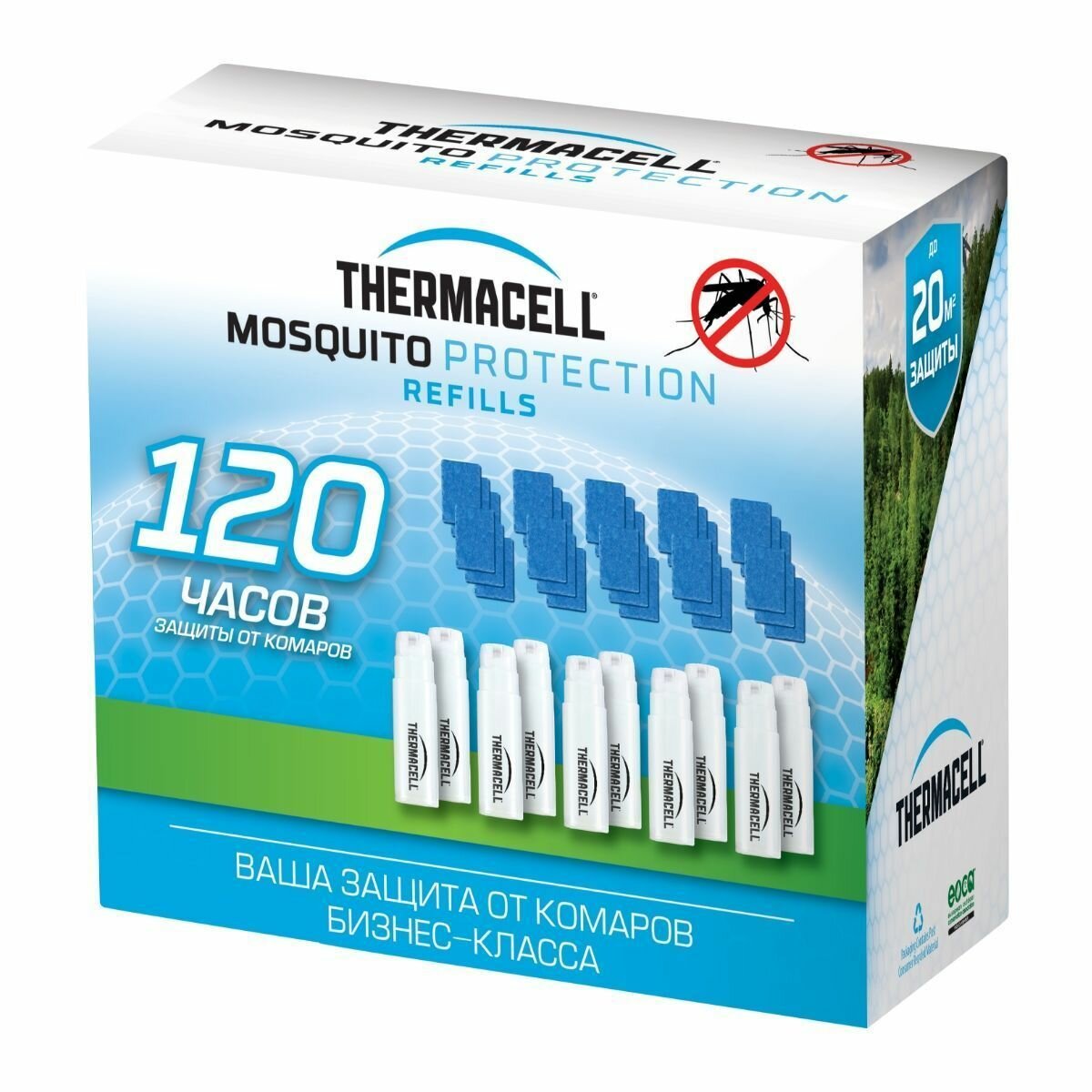 Набор расходных материалов для приборов Thermacell Mega Refill (10 газовых картриджей + 30 пластин. 120 часов защита)