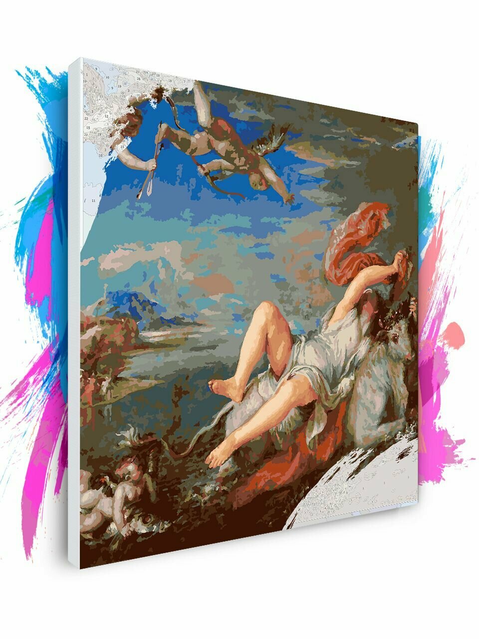 Картина по номерам на холсте Тициан - Похищение Европы, 90 х 90 см