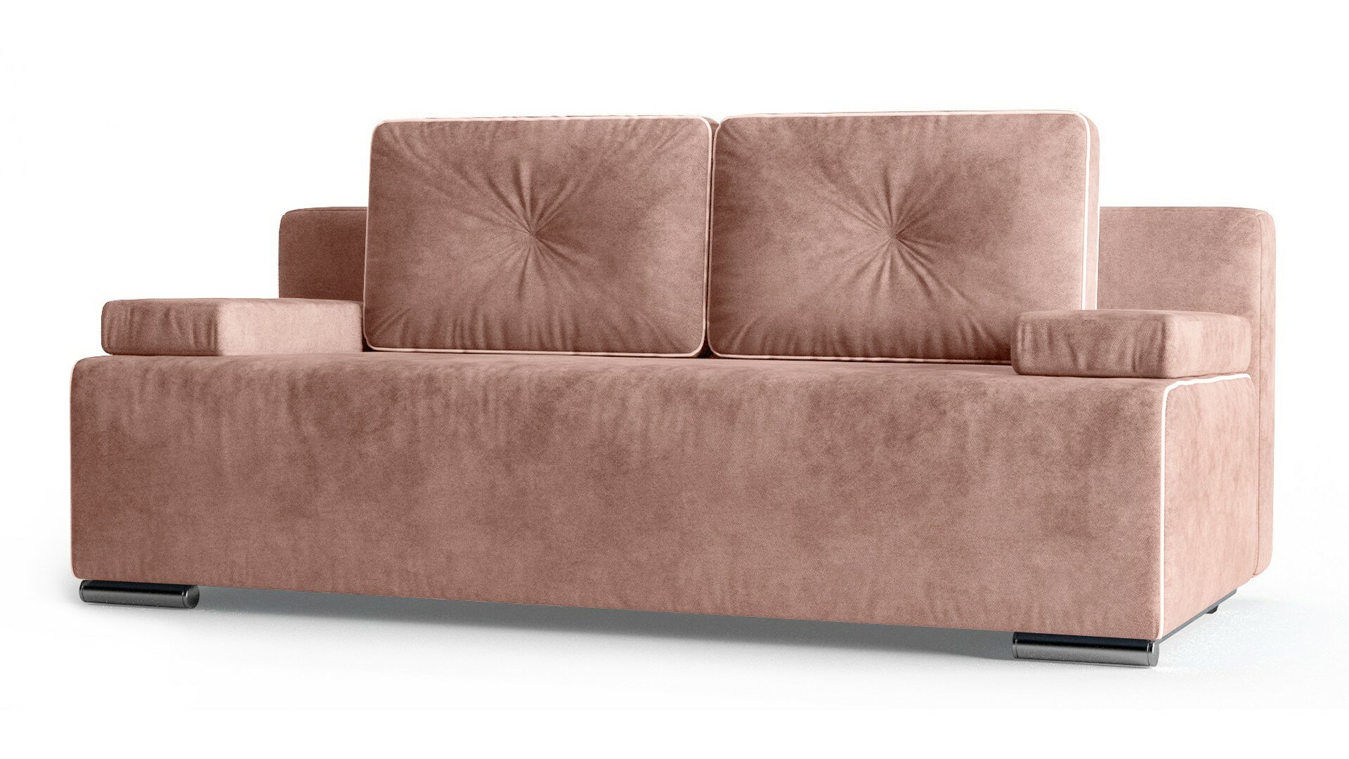 Диван Фрог Лайт Vivaldi 27 NEW 200x91x80 см, розовый Велюр, еврокнижка GOODFORM