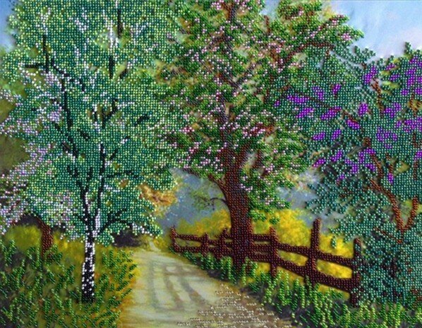 Набор для вышивания FeDi #КВ519 Весенний сад, Вышивка бисером, 39 х 31 см