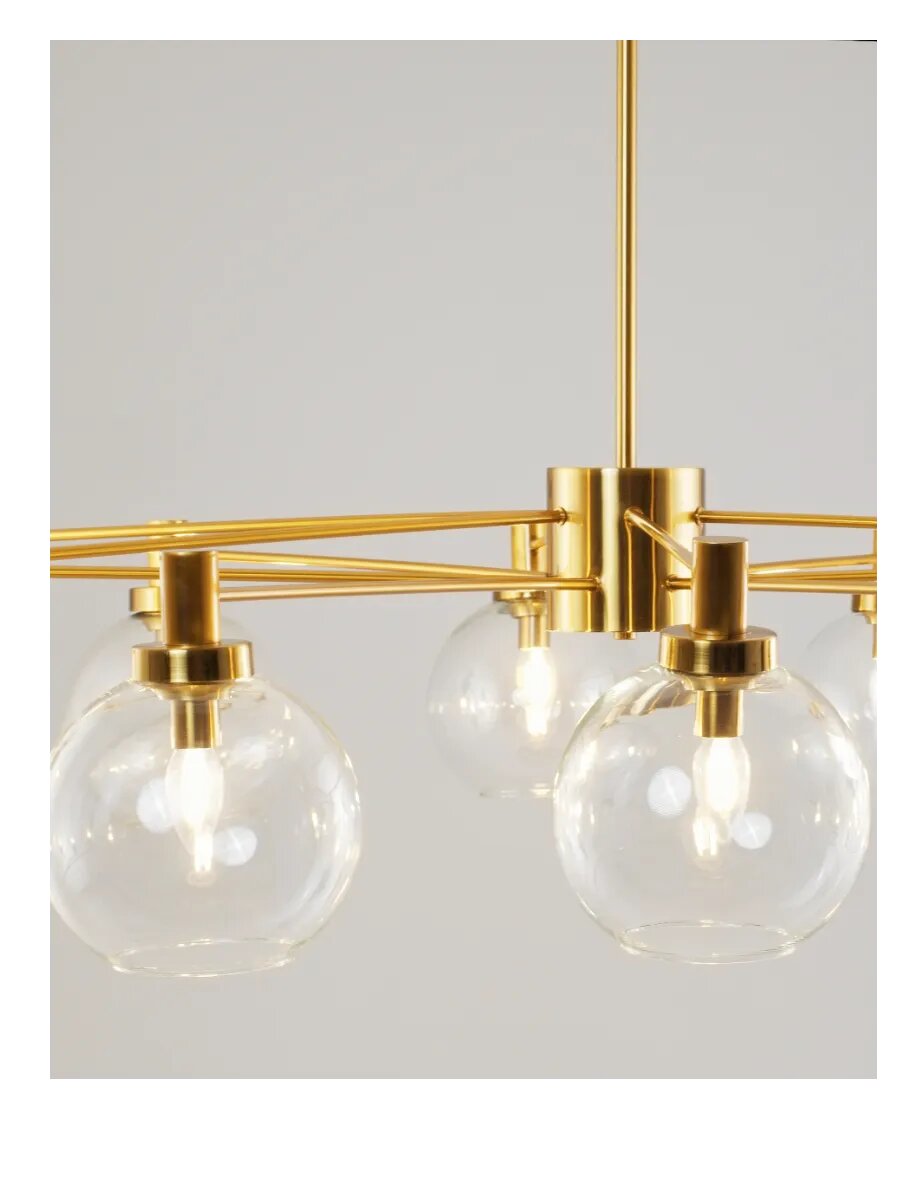 Люстра Kink Light 07606-8, латунь, цоколь Е27, 60 Вт, свет нейтральный белый, для гостиной — фото 1