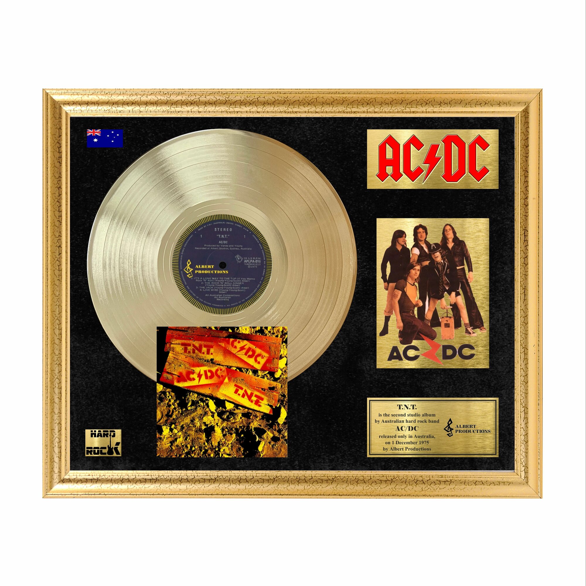 Золотой диск ACDC в рамке
