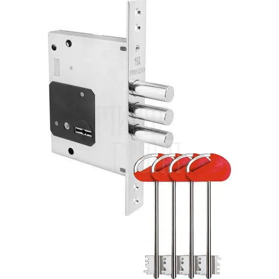 Замок врезной Fuaro (Фуаро) сувальдный V25/S-60.00.3R16 4 кл. никель