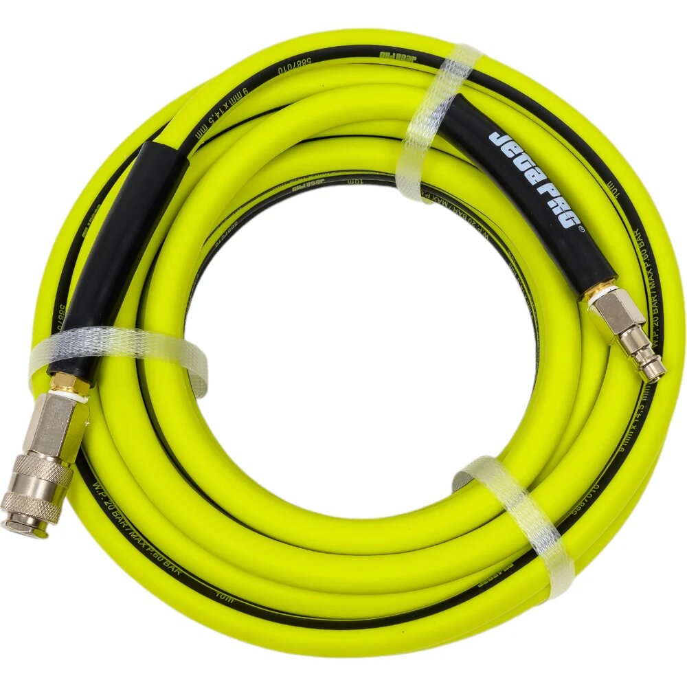 Шланг гибкий ПВХ с фитингами 9x14.5 мм, 10 м, желтый Jeta PRO 5887010