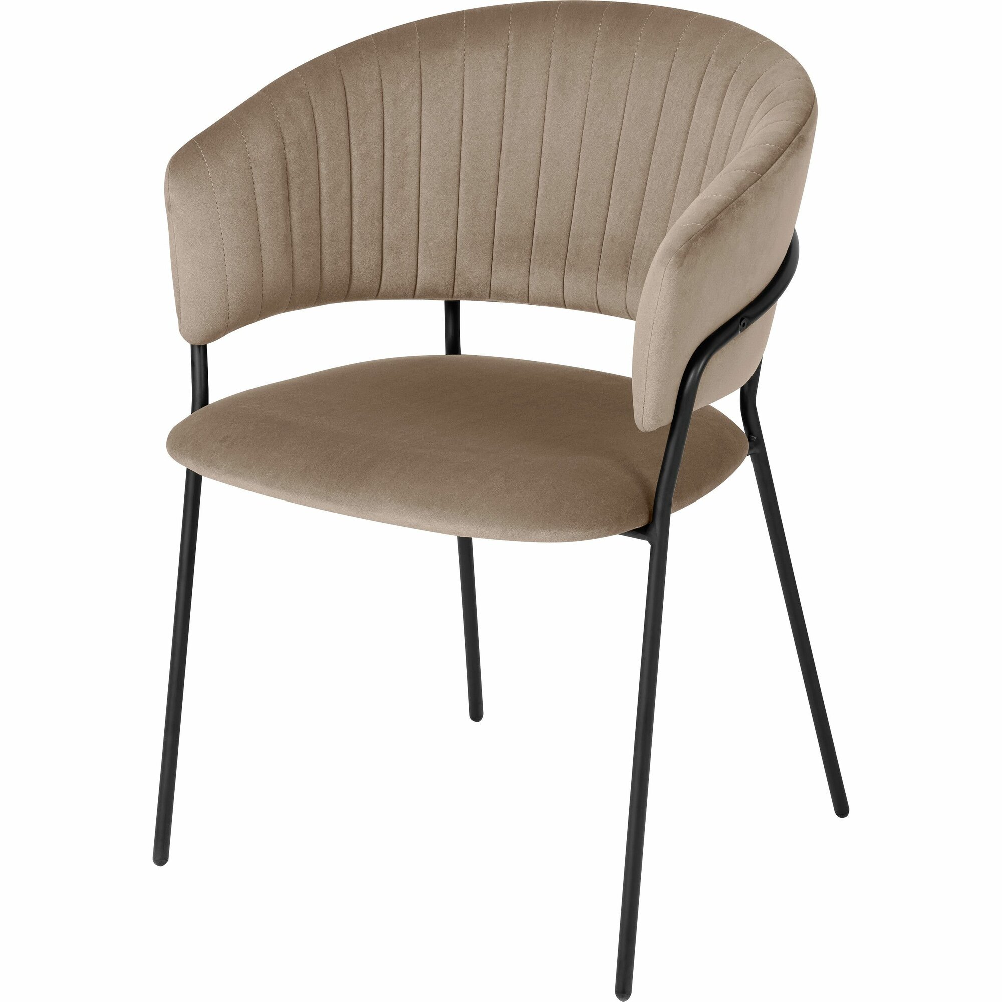 Ambe Комплект мягких стульев для гостиной Даксон латте велюр, черный, 2 шт