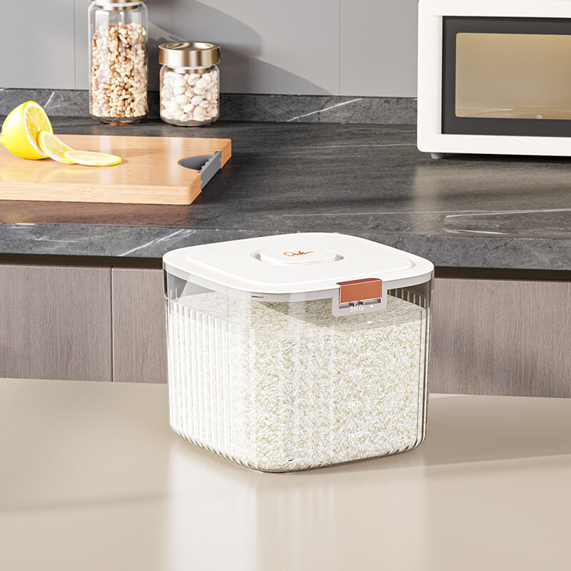 Контейнер для хранения риса, муки и круп, герметичный, против насекомых и влаги, пищевой класс, прозрачный, малый размер, емкостью 5,00 кг, 1 шт.