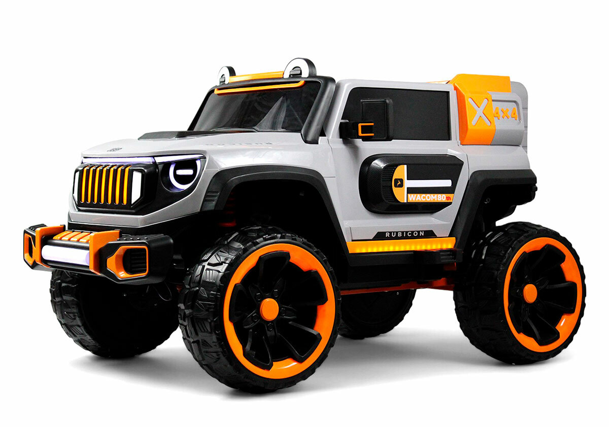 Детский электромобиль RiverToys E007EE серо-оранжевый