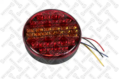 Фонарь! LED круглый красный с жёлтой полосой без подсветки номера MAN/MB/Scania/DAF Stellox арт. 8737153SX