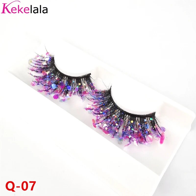 Блестящие цветные накладные ресницы kekelala 1 пара Q07 lashes