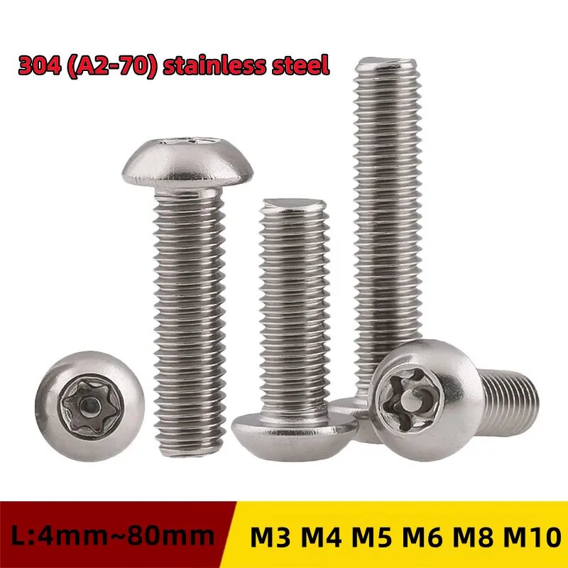 Торкс винты с защитой от взлома из нержавеющей стали 304 M5-10Pcs, 10mm